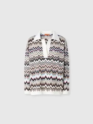 Missoni Oversized Wool And Viscose Zig Zag Polo
