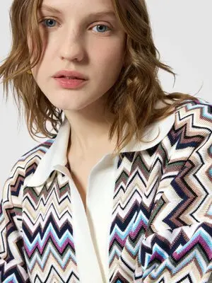 Missoni Oversized Wool And Viscose Zig Zag Polo