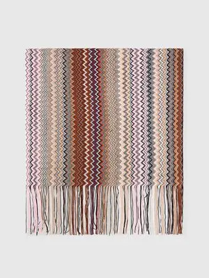 Missoni Zig Zag Wool-blend Scarf With Fringes Multicoloured