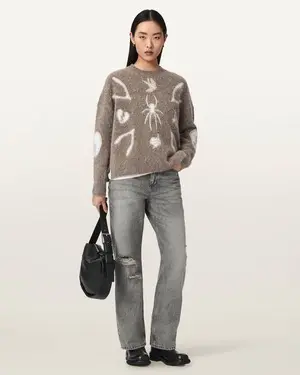 ALLSAINTS Charm Alpaca-blend Sweater - Brown