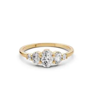 AYA FINE JEWELRY Camille Oval & Round Cut Lab Created Diamond Five Stone Ring In Gold - Yellow