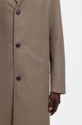BOSS Houndstooth Virgin Wool Coat