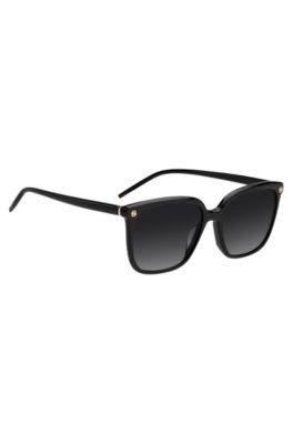 BOSS Black Acetate Sunglasses With Gold-tone Double B Monograms