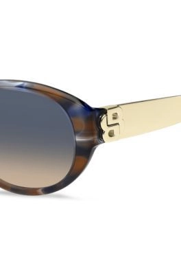 BOSS Havana Acetate Sunglasses With Double-b Monogram Hardware