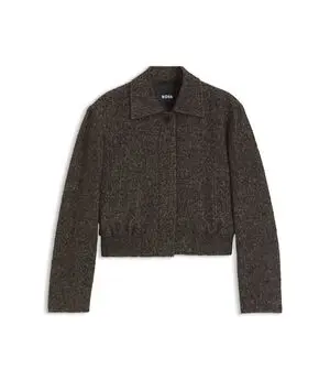 BOSS Herringbone Fabric Bomber-style Jacket