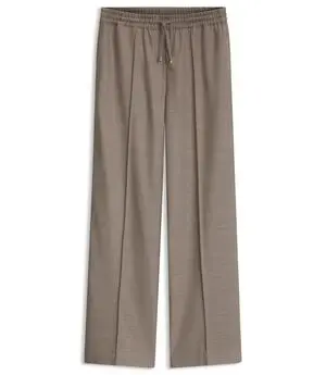 BOSS Flannel Drawstring Straight-fit Pants