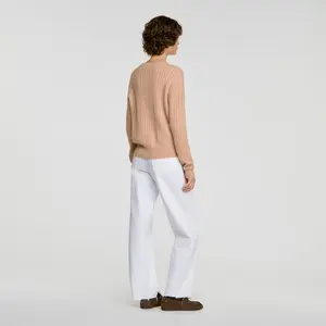 Sandro Cable Knit 2-in-1 Pullover - Beige