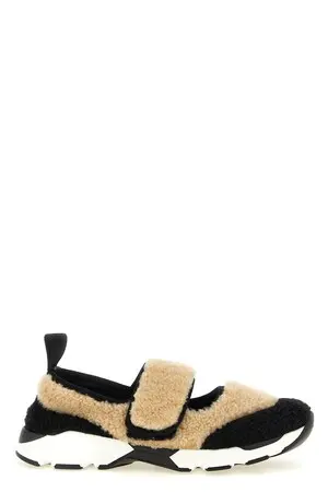 Marni Mary Jane Fur Sneakers - White/black