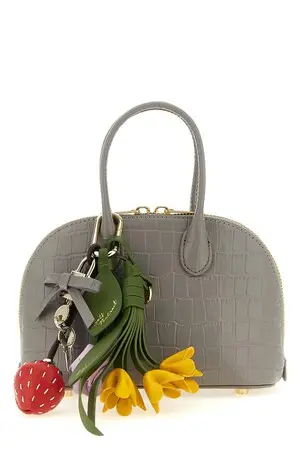 SELF-PORTRAIT Croc Leather Toast Handbag - Gray