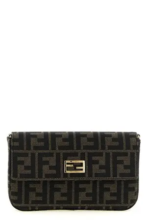 Fendi Tube' Wallet On Chain - Brown