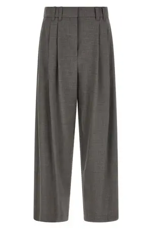 Brunello Cucinelli Pleated Virgin Wool Blend Trousers