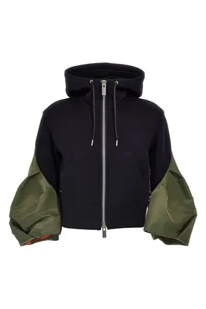 Sacai Sponge Cotton Blend Hooded Jacket