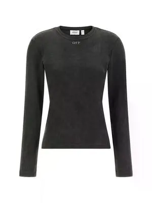 Off-White Off Stamp Ribbed Cotton T-shirt - Black