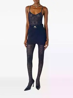 MARINE SERRE Moonogram Flock Mesh Top
