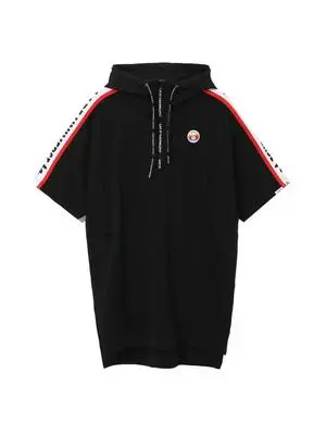 AAPE BY *A BATHING APE Logo-patch Short-sleeve Hoodie - Black