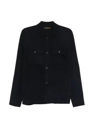 ZANONE Button-up Chest-pocket Cardigan - Blue