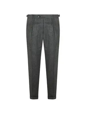 BERWICH Herringbone Pleated Trousers