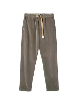 WHITE SAND Belted Corduroy Trousers - Grey