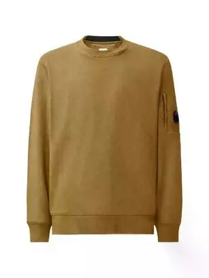 C.P. COMPANY Diagonal Raised Fleece Lens Crewneck Sweatshirt - Neutrals