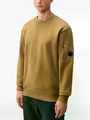 C.P. COMPANY Diagonal Raised Fleece Lens Crewneck Sweatshirt - Neutrals