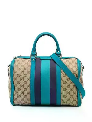 Gucci Medium Gg Canvas Web Joy Boston Bag Satchel - Neutrals