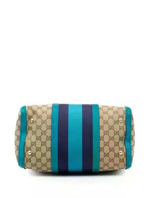 Gucci Medium Gg Canvas Web Joy Boston Bag Satchel - Neutrals