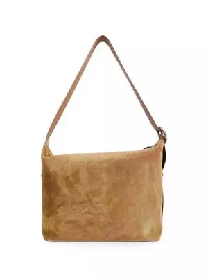 Loewe Loop Shoulder Bag In Suede Calfskin - Brown