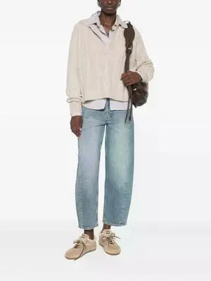 KUJTEN Cable-knit Polo Sweater