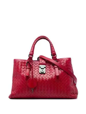 Bottega Veneta Intrecciato Roma Satchel - Red
