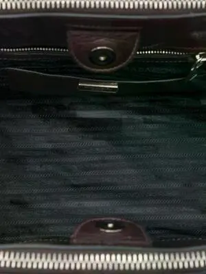 Prada Glace Calf Twin Pocket Double Handle Satchel