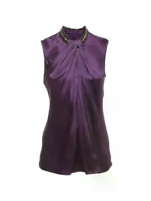 Etro Draped Beaded-neck Blouse