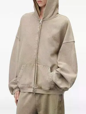 Alexander Wang All-over Crystal Oversized Zip-up Hoodie