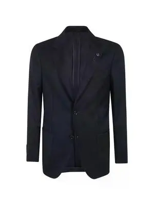 LARDINI Herringbone-pattern Single-breasted Blazer