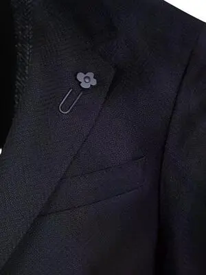 LARDINI Herringbone-pattern Single-breasted Blazer