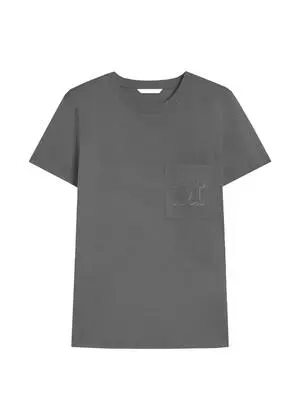 Max Mara Logo-embroidered Pocket T-shirt - Grey