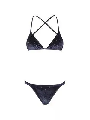 Balmain Stud-embellished Velvet Bikini