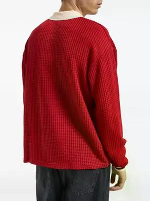 LES DEUX Logo-embroidered Waffle Knit Sweater