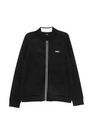 BOSS Geometric-pattern Zip-up Sweater