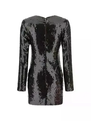 ROTATE BY BIRGER CHRISTENSEN Sequin-embellished Floral-appliqué Mini Dress - Brown