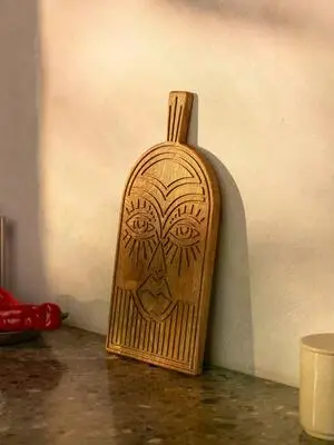 WOODSEA Mask Serving Board - Brown