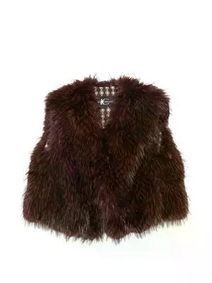 LUISA CERANO Faux-fur Gilet - Brown