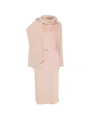 LUISA CERANO Belted Scarf-detail Overcoat
