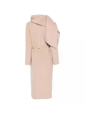 LUISA CERANO Belted Scarf-detail Overcoat