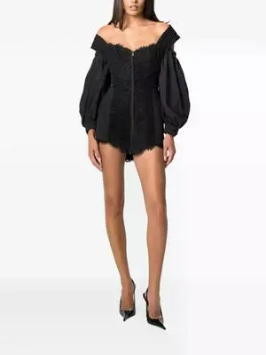 NORINA ST Aida Lace-panelled Off-shoulder Mini Dress