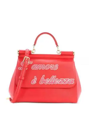 Dolce & Gabbana Miss Sicily Printed Leather Medium Satchel