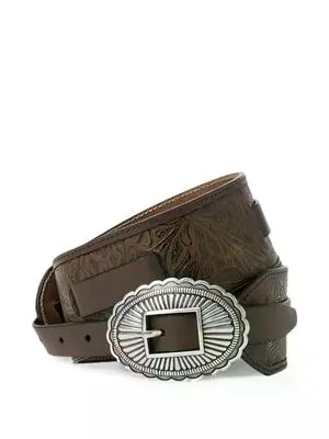 The Great. Tooled Waist Belt - Brown