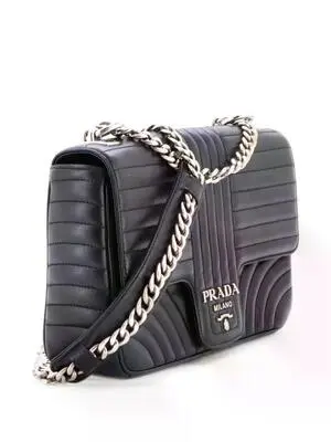 Prada Chain Flap Diagramme Quilted Leather Large Shoulder Bag