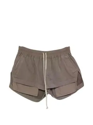 Rick Owens Cotton Layered-effect Drawstring Shorts - Brown