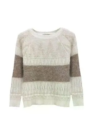 MARIA BELLENTANI Geometric-patterned Stripe-detail Sweater
