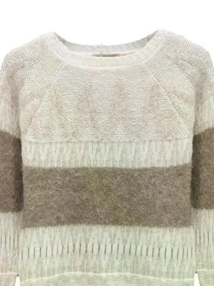 MARIA BELLENTANI Geometric-patterned Stripe-detail Sweater